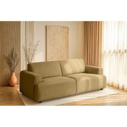 Home Affaire 2,5-Sitzer &raquo;Linkka, Breite 217 cm&laquo; in einem weichen Chenille-Stoff, mit Wellenunterfederung gelb 90% PES, 10% Nylon
