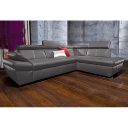 exxpo - sofa fashion Ecksofa &raquo;Salerno, Funktionssofa, hoher Sitzkomfort, Breite 268cm, L-Form&laquo; inkl. Kopf- und Armteilverstellung, wahlweise mit 