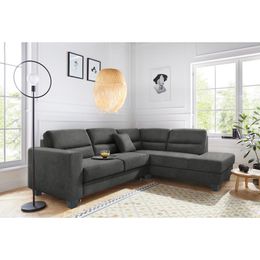 Trendmanufaktur Ecksofa &raquo;Chamber, zeitlos&modern, hoher Sitzkomfort, Breite 245cm, L-Form&laquo; wahlweise mit Schlaffunktion grau