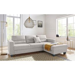 Trendmanufaktur Ecksofa &raquo;Chamber, zeitlos & modern, hoher Sitzkomfort, Breite 247cm, L-Form&laquo; inklusive einer Kopfst&uuml;tze, wahlweise mit Schlaffunktion 