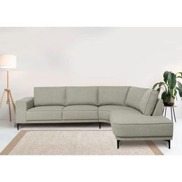 OTTO home Ecksofa &raquo;Casina&laquo; mit abgerundeter Ottomane, in einem weichen Chenille-Stoff grau 100% Polyester