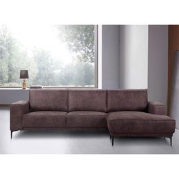 OTTO home Ecksofa &raquo;Polsterecke Oland, Struktur, Flachgewebe, Luxus-Microfaser, Boucle&laquo; L-Form, 280 cm, Wellenunterfederung, Skandi-Design, Metallf&uuml;&szlig;e 