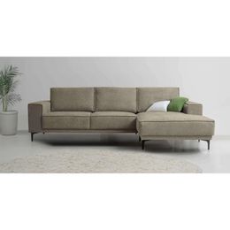OTTO HOME Ecksofa »Polsterecke Oland, Struktur, Flachgewebe, Luxus-Microfaser, Boucle« L-Form, 280 cm, Wellenunterfederung, Skandi-Design,...