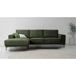 OTTO HOME Ecksofa »Polsterecke Oland, Struktur, Flachgewebe, Luxus-Microfaser, Boucle« L-Form, 280 cm, Wellenunterfederung, Skandi-Design,...