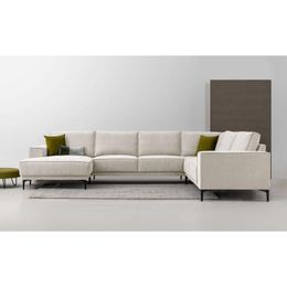 OTTO HOME Wohnlandschaft »XXL Sofa Oland, Struktur, Flachgewebe, Luxus-Microfaser, Boucle« U-Form, 342 cm, Wellenunterfederung, Skandi-Design,...