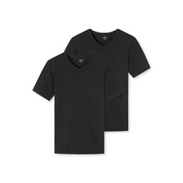 uncover by Schiesser V-Shirt »Uncover Cotton« 2er Pack, V-Neck, Kurzarm, Multipack, Cotton-Mix, elastisch 000-Schwarz M M Herren-T-Shirt aus der...