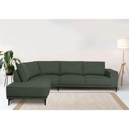 OTTO home Ecksofa &raquo;Casina&laquo; mit abgerundeter Ottomane, in einem weichen Chenille-Stoff gr&uuml;n 100% Polyester