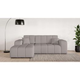OTTO home Ecksofa &raquo;CASSY L-Form, Schlafsofa mit Bettkasten, Ma&szlig;e B/T/H: 245/165/88 cm&laquo; mit 2 R&uuml;ckenkissen, Recamiere rechts oder links bestellbar grau