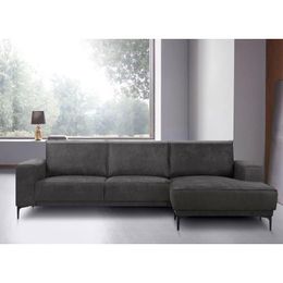 OTTO home Ecksofa &raquo;Polsterecke Oland, Struktur, Flachgewebe, Luxus-Microfaser, Boucle&laquo; L-Form, 280 cm, Wellenunterfederung, Skandi-Design, Metallf&uuml;&szlig;e 