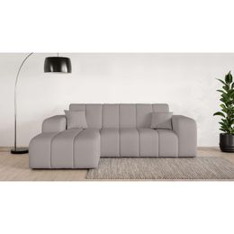 OTTO home Ecksofa &raquo;CASSY L-Form, Schlafsofa mit Bettkasten, Ma&szlig;e B/T/H: 245/165/88 cm&laquo; mit 2 R&uuml;ckenkissen, Recamiere rechts oder links bestellbar grau