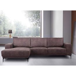 OTTO home Ecksofa &raquo;Polsterecke Oland, Struktur, Flachgewebe, Luxus-Microfaser, Boucle&laquo; L-Form, 280 cm, Wellenunterfederung, Skandi-Design, Metallf&uuml;&szlig;e 