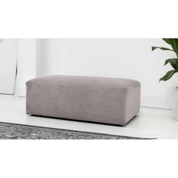 OTTO home Polsterhocker &raquo;Koa Pouf, Webstoff, Cord, Struktur, Chenille&laquo; Wellenunterfederung, weicher Lounge-Sitzkomfort grau 100% Polyester