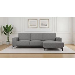 OTTO HOME Ecksofa »Polsterecke Oland, Struktur, Flachgewebe, Luxus-Microfaser, Boucle« L-Form, 280 cm, Wellenunterfederung, Skandi-Design,...