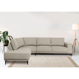 OTTO home Ecksofa &raquo;Casina&laquo; mit abgerundeter Ottomane, in einem weichen Chenille-Stoff beige 100% Polyester