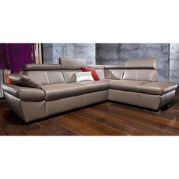 exxpo - sofa fashion Ecksofa &raquo;Salerno, Funktionssofa, hoher Sitzkomfort, Breite 268cm, L-Form&laquo; inkl. Kopf- und Armteilverstellung, wahlweise mit 