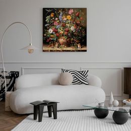 queence Leinwandbild &raquo;Fr&uuml;hlingsstrau&szlig;&laquo; Blumen Blumenbilder Gem&auml;lde Kunst Pflanzen Pflanzenbilder Romantisch Stillleben Vasen Vasen & T&ouml;pfe 1 Stk. tlg.