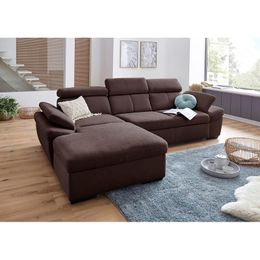 exxpo - sofa fashion Ecksofa &raquo;Salerno, inkl. Arm-& Kopfteilverstellung, bequem, Breite 280cm, L-Form&laquo; wahlweise mit Bettfunktion und Bettkasten, tolle