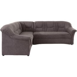 DOMO collection Ecksofa &raquo;Sarafina zeitlos&bequem, optional mit Federkern, Breite 240cm, L-Form&laquo; wahlweise mit Bettfunktion grau Microfaser PRIMABELLE 