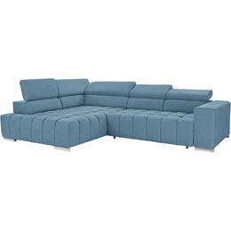 exxpo - SOFA FASHION Ecksofa »Elias, aktuelle Kreuzsteppung im Sitz, bequem, Breite 307cm, L-Form« mit Kopf- bzw. Rückenverstellung, wahlweise mit...