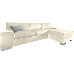 DOMO collection Ecksofa &raquo;Star, zeitlose Formensprache, elegante Optik, Breite 248cm, L-Form&laquo; wahlweise mit Bettfunktion wei&szlig; Softlux -Kunstleder;