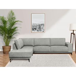 OTTO home Ecksofa &raquo;Casina&laquo; mit abgerundeter Ottomane, in einem weichen Chenille-Stoff grau 90%Polyester, 10% Nylon