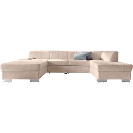 DOMO collection Wohnlandschaft &raquo;Star, zeitloses und elegantes Design, viel Platz, Breite 304cm, U-Form&laquo; fester Sitzkomfort, wahlweise mit Bettfunktion