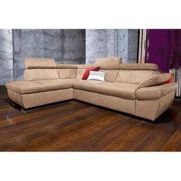 exxpo - sofa fashion Ecksofa &raquo;Salerno, Funktionssofa, hoher Sitzkomfort, Breite 268cm, L-Form&laquo; inkl. Kopf- und Armteilverstellung, wahlweise mit 