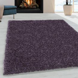 Ayyildiz Teppiche Hochflor-Teppich &raquo;SYDNEY 3000&laquo; rechteckig 30 mm H&ouml;he Shaggy, Langflor, uni, auch in rund, Wohnzimmer lila Polypropylen (PP)