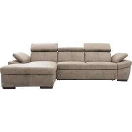 exxpo - sofa fashion Ecksofa &raquo;Salerno, Funktionssofa, Breite 280cm, hoher Sitzkomfort, L-Form&laquo; inkl. Kopf- und Armteilverstellung, wahlweise mit 