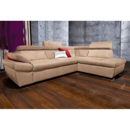 exxpo - sofa fashion Ecksofa &raquo;Salerno, Funktionssofa, hoher Sitzkomfort, Breite 268cm, L-Form&laquo; inkl. Kopf- und Armteilverstellung, wahlweise mit 