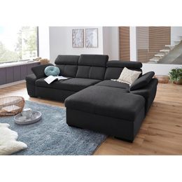 exxpo - sofa fashion Ecksofa &raquo;Salerno, inkl. Arm-& Kopfteilverstellung, bequem, Breite 280cm, L-Form&laquo; wahlweise mit Bettfunktion und Bettkasten, tolle