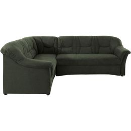 DOMO collection Ecksofa &raquo;Sarafina zeitlos&bequem, optional mit Federkern, Breite 240cm, L-Form&laquo; wahlweise mit Bettfunktion gr&uuml;n Microfaser PRIMABELLE 