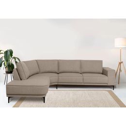 OTTO home Ecksofa &raquo;Casina&laquo; mit abgerundeter Ottomane, in einem weichen Chenille-Stoff beige 100% Polyester