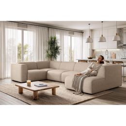 OTTO HOME Wohnlandschaft »Merid U-Form, jederzeit durch Module erweiterbar, B/T/H: 367/206/70 cm« als Modul oder separat verwendbar, für...