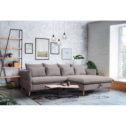 exxpo - sofa fashion Ecksofa &raquo;WALPY, elegant & modern, bequem, schmale Armlehnen, Breite 274cm&laquo; L-Form, wahlweise mit Bettfunktion und Bettkasten, in 