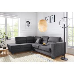 Trendmanufaktur Ecksofa &raquo;Chamber, zeitlos&modern, hoher Sitzkomfort, Breite 245cm, L-Form&laquo; wahlweise mit Schlaffunktion schwarz