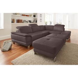 exxpo - sofa fashion Ecksofa &raquo;Mantua, bequem, inkl. Kopfteilfunktion, Breite 272cm, L-Form&laquo; mit Kopf- bzw. R&uuml;ckenverstellung, Bettfunktion u. 