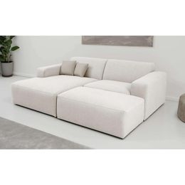 OTTO home Ecksofa &raquo;Koa,228cm, L-Form, Modulsofa, Webstoff, Cord, Struktur, Chenille&laquo; Designsofa, Set, Hocker inklusive, weicher Lounge-Sitzkomfort 