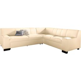 DOMO collection Ecksofa »Norma, moderne Armlehnen, zeitlos und elegant, Breite 247cm, L-Form« wahlweise mit Bettfunktion creme