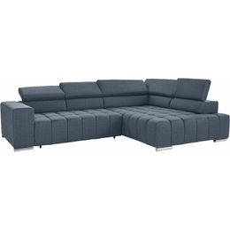 exxpo - SOFA FASHION Ecksofa »Elias, aktuelle Kreuzsteppung im Sitz, bequem, Breite 307cm, L-Form« mit Kopf- bzw. Rückenverstellung, wahlweise mit...