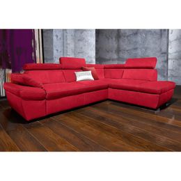 exxpo - sofa fashion Ecksofa &raquo;Salerno, Funktionssofa, hoher Sitzkomfort, Breite 268cm, L-Form&laquo; inkl. Kopf- und Armteilverstellung, wahlweise mit 