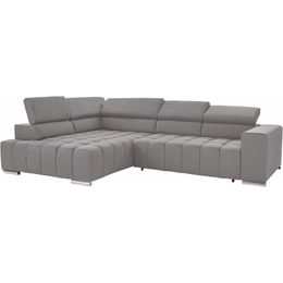 exxpo - sofa fashion Ecksofa &raquo;Elias, aktuelle Kreuzsteppung im Sitz, bequem, Breite 307cm, L-Form&laquo; mit Kopf- bzw. R&uuml;ckenverstellung, wahlweise mit 