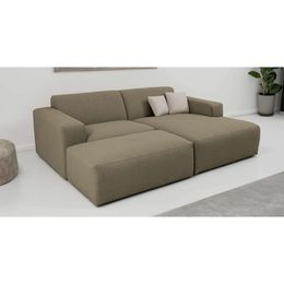 OTTO home Ecksofa &raquo;Koa,228cm, L-Form, Modulsofa, Webstoff, Cord, Struktur, Chenille&laquo; Designsofa, Set, Hocker inklusive, weicher Lounge-Sitzkomfort 