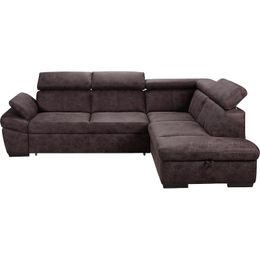 exxpo - sofa fashion Ecksofa &raquo;Salerno, Funktionssofa, hoher Sitzkomfort, Breite 268cm, L-Form&laquo; inkl. Kopf- und Armteilverstellung, wahlweise mit 
