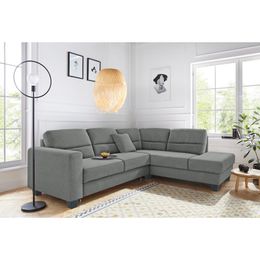 Trendmanufaktur Ecksofa &raquo;Chamber, zeitlos&modern, hoher Sitzkomfort, Breite 245cm, L-Form&laquo; wahlweise mit Schlaffunktion grau