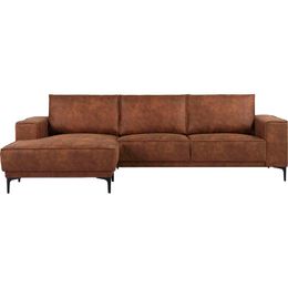 OTTO HOME Ecksofa »Polsterecke Oland, Struktur, Flachgewebe, Luxus-Microfaser, Boucle« L-Form, 280 cm, Wellenunterfederung, Skandi-Design,...