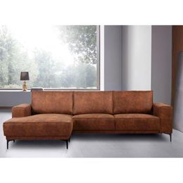 OTTO home Ecksofa &raquo;Polsterecke Oland, Struktur, Flachgewebe, Luxus-Microfaser, Boucle&laquo; L-Form, 280 cm, Wellenunterfederung, Skandi-Design, Metallf&uuml;&szlig;e 