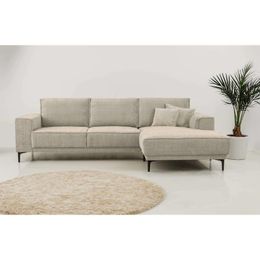 OTTO HOME Ecksofa »Polsterecke Oland, Struktur, Flachgewebe, Luxus-Microfaser, Boucle« L-Form, 280 cm, Wellenunterfederung, Skandi-Design,...