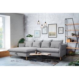 exxpo - sofa fashion Ecksofa &raquo;WALPY, elegant & modern, bequem, schmale Armlehnen, Breite 274cm&laquo; L-Form, wahlweise mit Bettfunktion und Bettkasten, in 