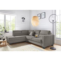 Trendmanufaktur Ecksofa &raquo;Chamber, zeitlos&modern, hoher Sitzkomfort, Breite 245cm, L-Form&laquo; wahlweise mit Schlaffunktion braun